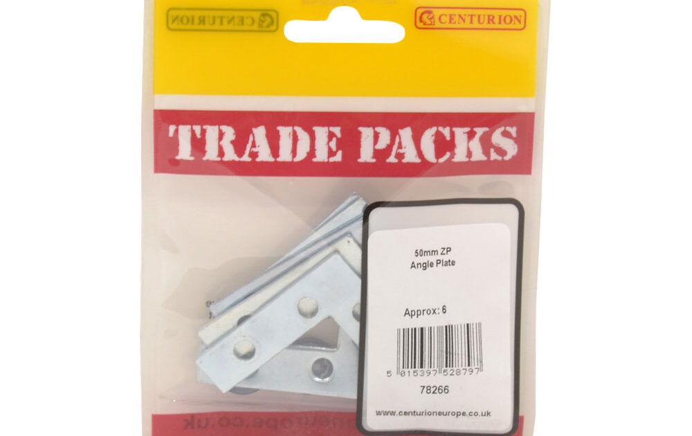 Centurion Trade Packs Angle Plate – Zinc Plated – 50mm (6 PK) – Homefix DIY