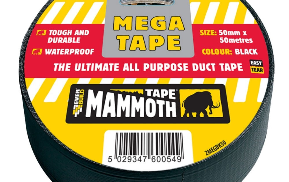 Everbuild Mammoth Mega All Purpose Tape Black 50mm x 50m – Homefix DIY