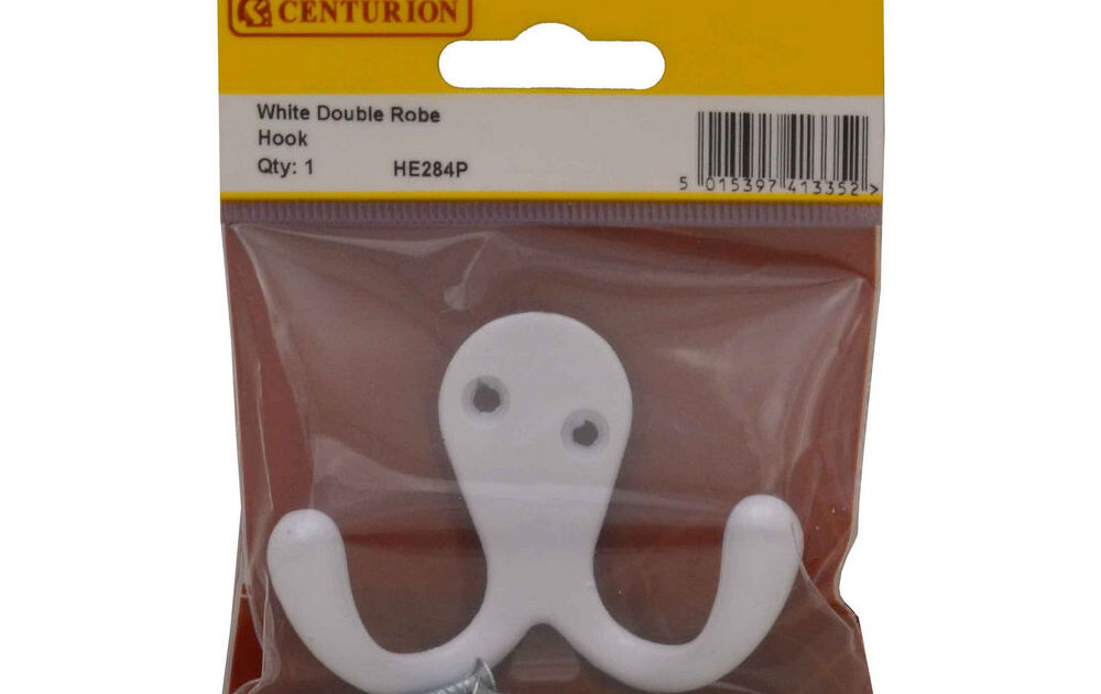 Centurion White Double Robe Hook – Homefix DIY