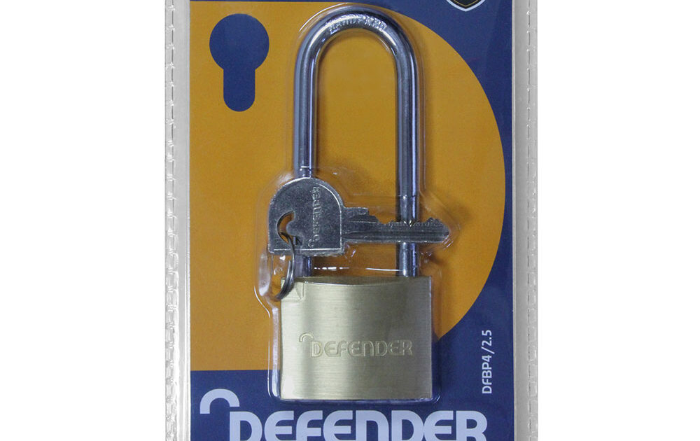 Defender 40mm Solid Brass Padlock Long Shackle – Homefix DIY
