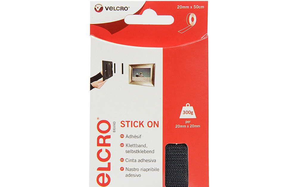 Velcro Stick On Roll 20mm x 50cm – Black – Homefix DIY