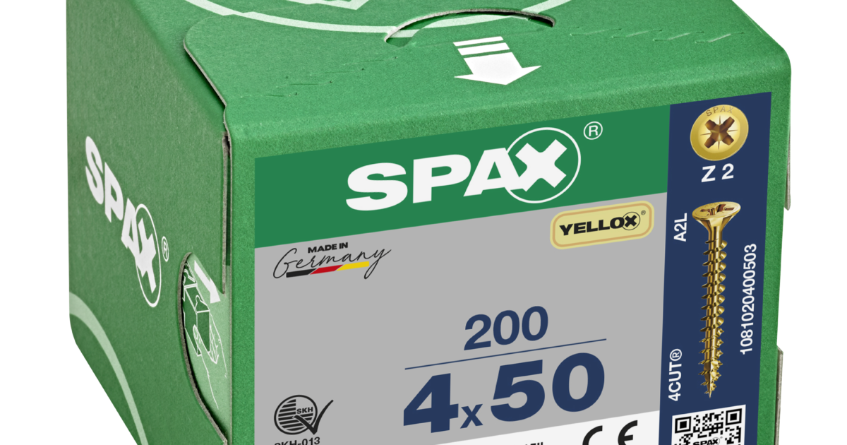 SPAX 4.0 x 50 Countersink Wood Screws Box of 200 – Homefix DIY