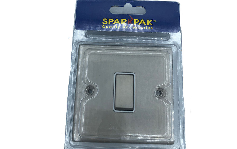 Sparkpak Switch 1 Gang 2 Way Steel Chrome – Homefix DIY
