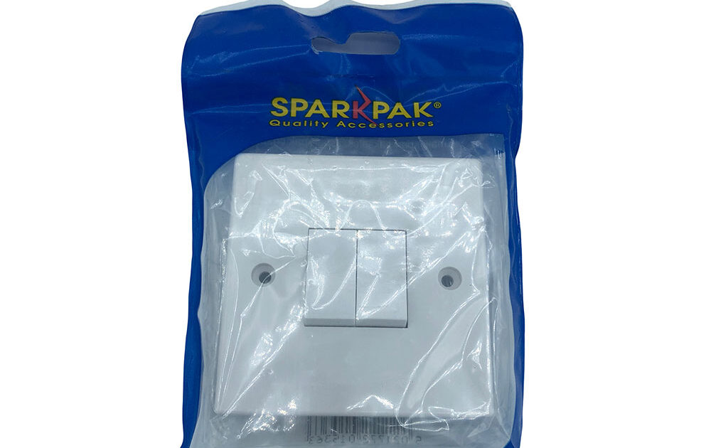 Sparkpak Switch 2 Gang 2 Way White – Homefix DIY