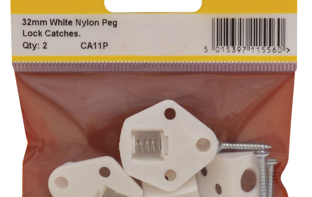 Centurion 32mm White Nylon Peg Lock Catch (Pack of 2) – Homefix DIY