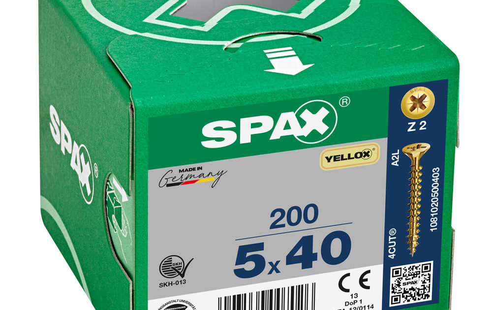 SPAX 5.0 x 40 Countersink Wood Screws Box Of 200 – Homefix DIY