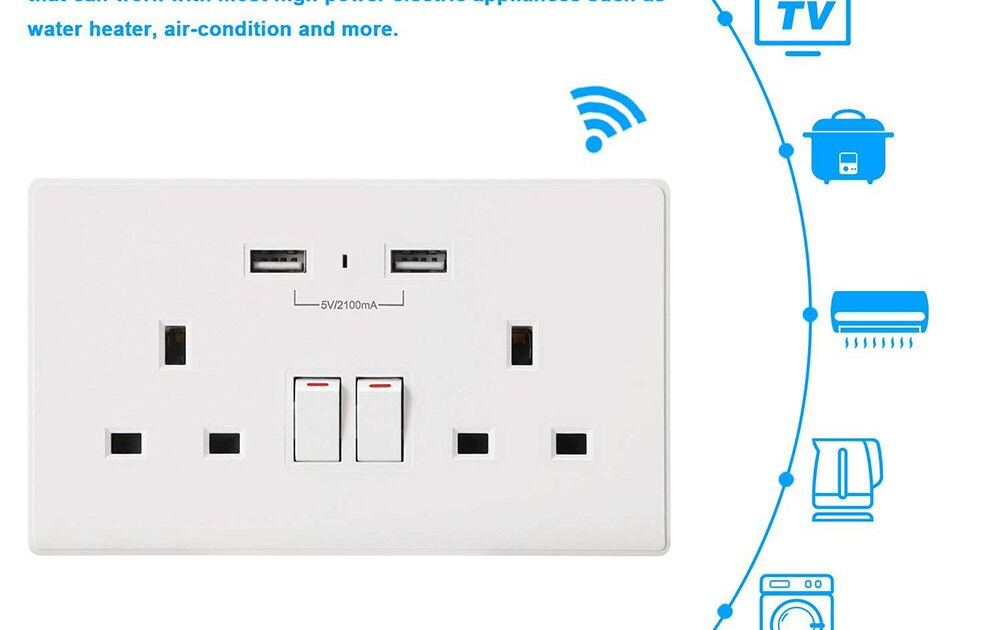 Ener-J 13A Smart WiFi Twin Wall Sockets With 2 USB Ports – Homefix DIY