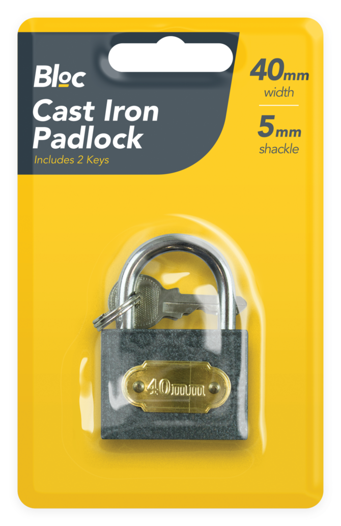 Bloc Cast Iron Padlock 40mm – Homefix DIY