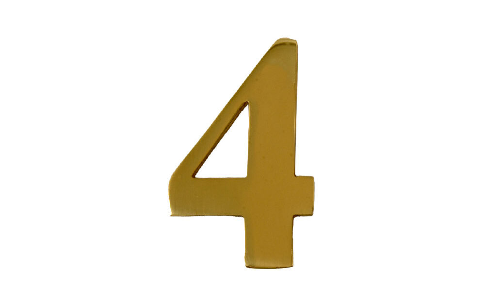 Intelligent Hardware Self-Adhesive Number 4 Gold Stainless Steel ...