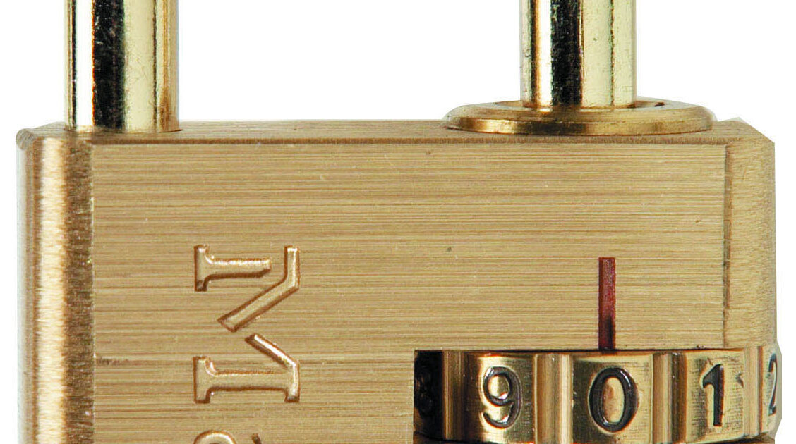 Masterlock 30mm Wide Combination Padlock Brass – Homefix DIY