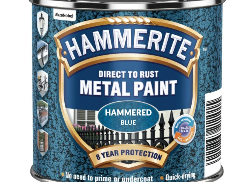 Hammerite Direct to Rust Metal Paint Hammered Blue 750ml – Homefix DIY