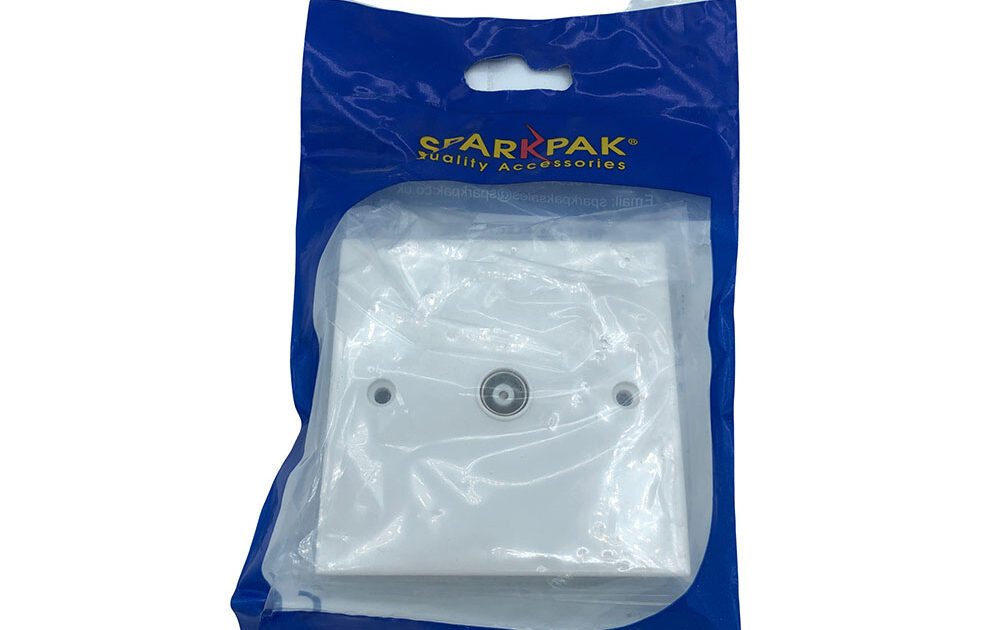 Sparkpak Coax Socket 1 Gang White – Homefix DIY
