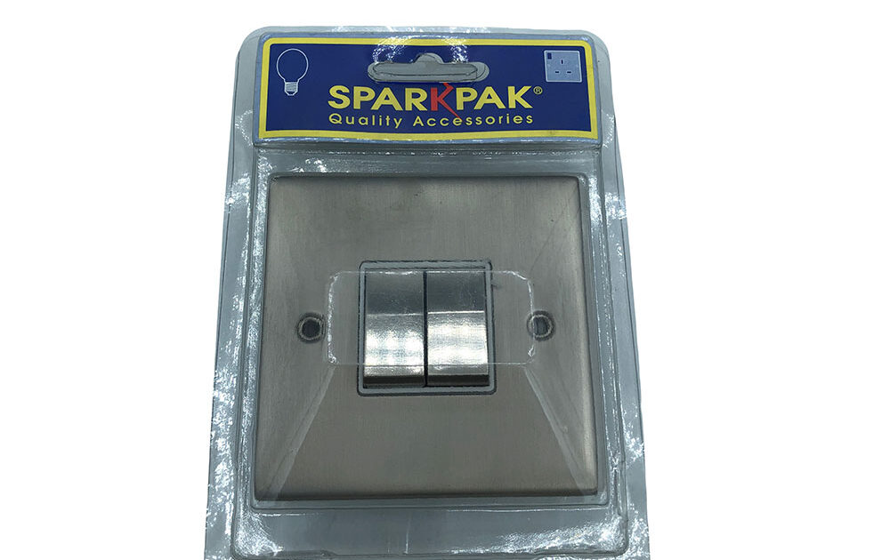 Sparkpak Switch 2 Gang 2 Way Steel Chrome – Homefix DIY