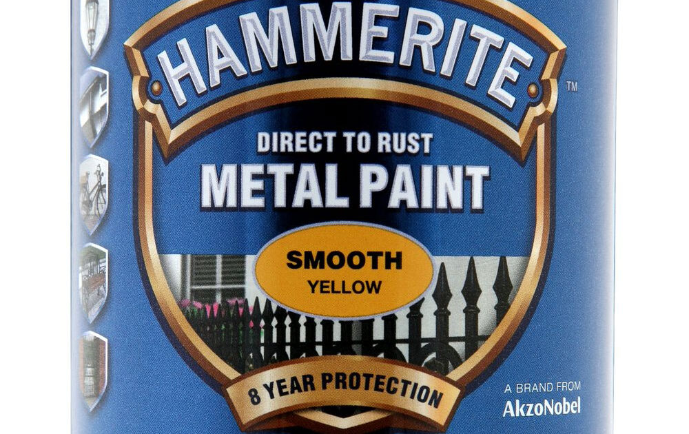 Hammerite Direct to Rust Metal Paint Smooth Yellow 250ml – Homefix DIY