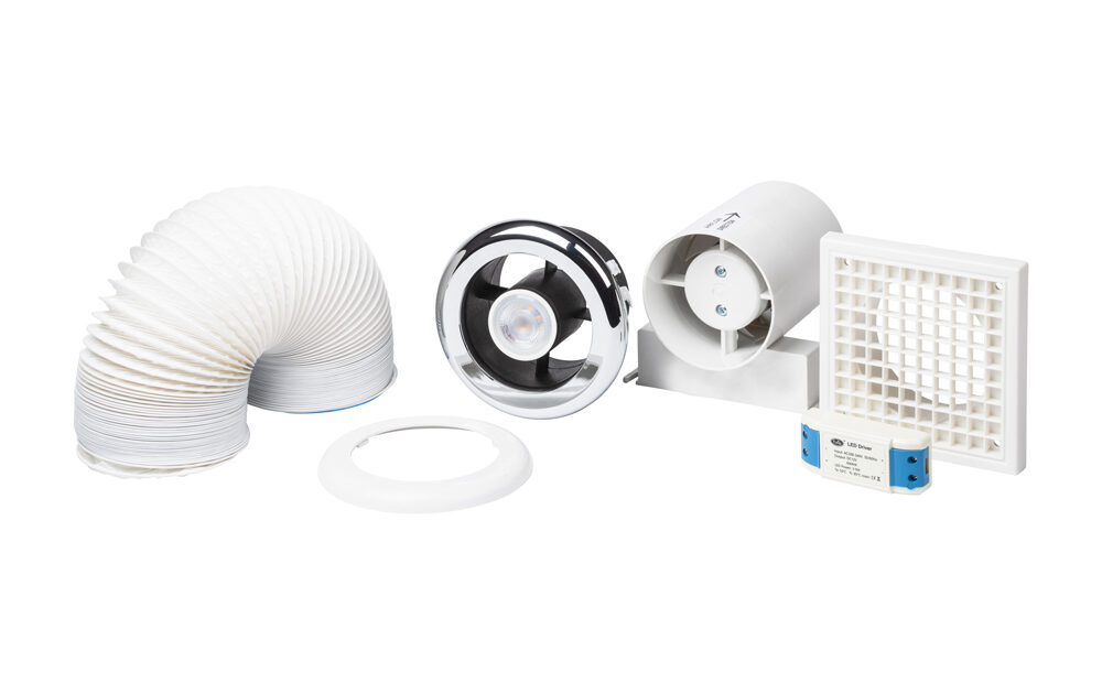 Manrose Showerlite In-Line Fan Kit Warm White LED Timer 100mm – Homefix DIY