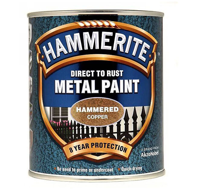 Hammerite Direct to Rust Metal Paint Hammered Copper 250ml – Homefix DIY