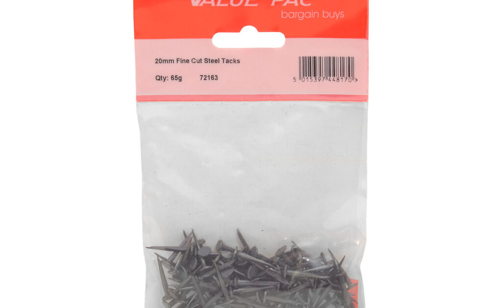 Centurion Fine Cut Steel Tacks 20mm 65g pack – Homefix DIY