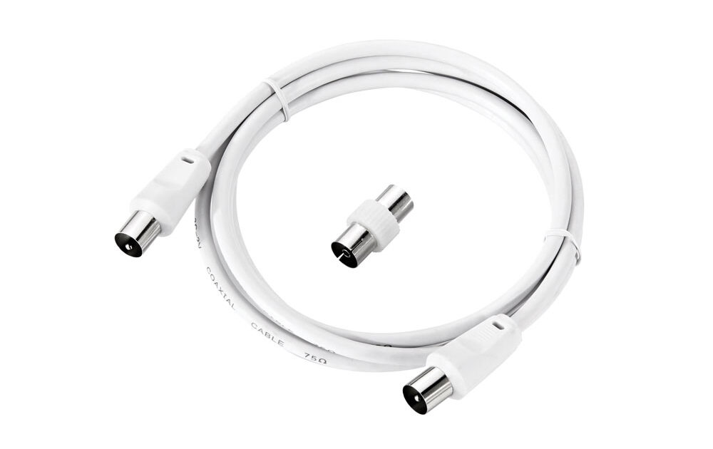 Ross 5m Coaxial Aerial Cable with Coupler White – Homefix DIY