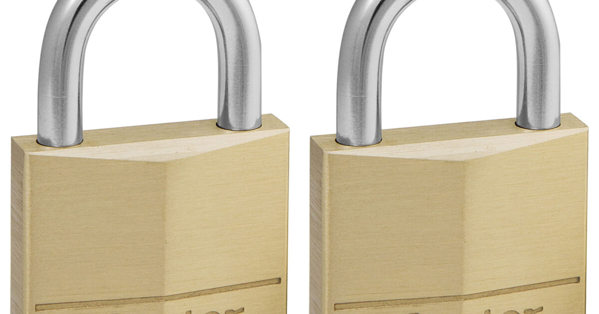 Masterlock 40mm Wide Solid Brass Padlock 2 Pack – Homefix DIY