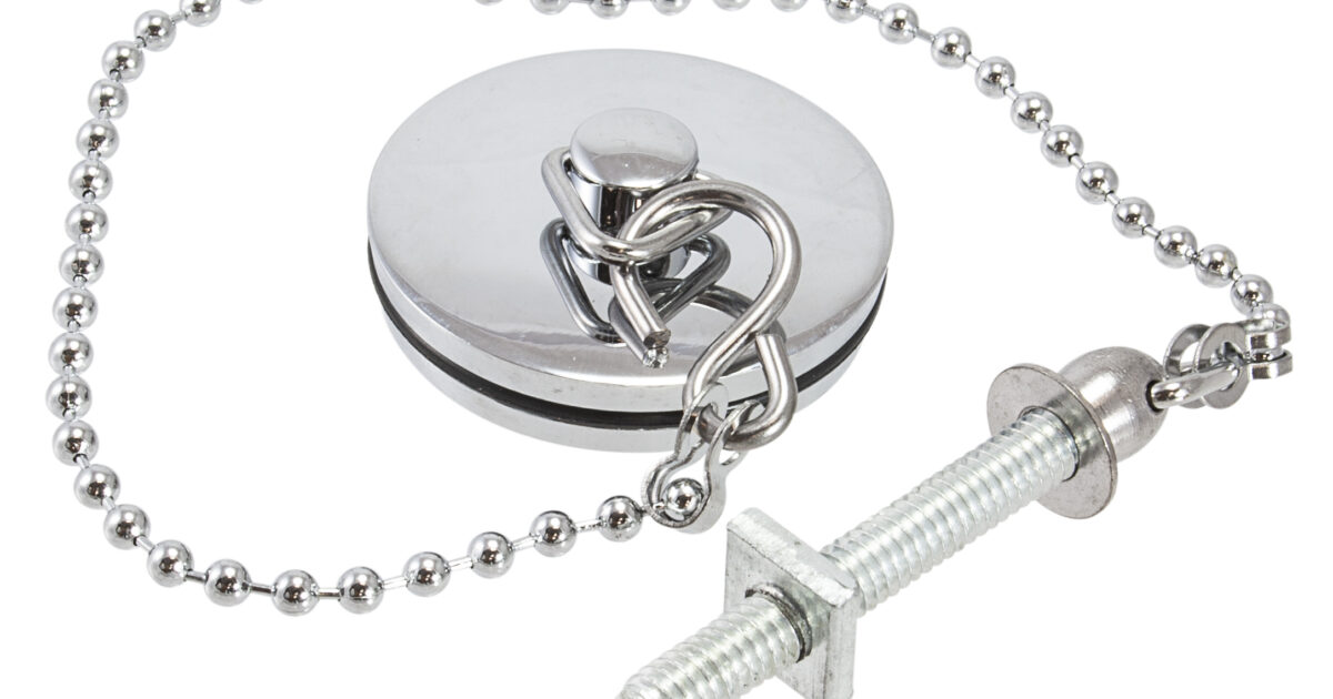 Embrass Peerless Pre-Pack Basin Plug, Chain & Stay Brass 12″ 1.1/4″ CP ...
