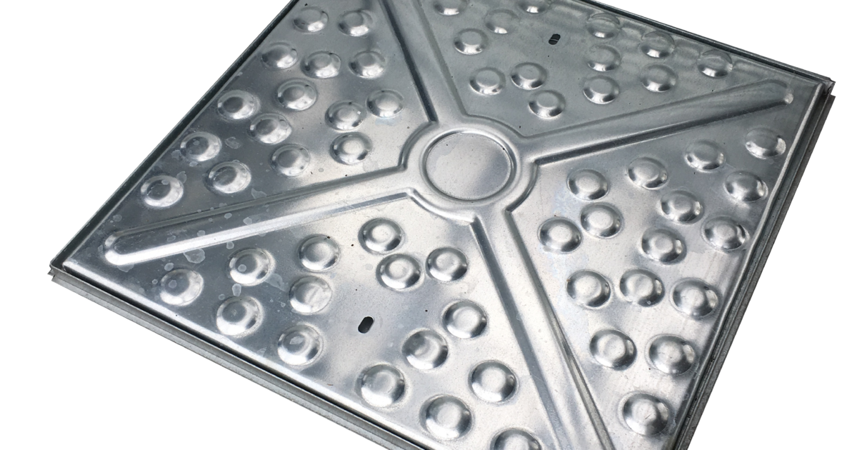EJ Galvanised Steel Manhole Top Cover & Frame 5 Tonne 600 x 450mm ...