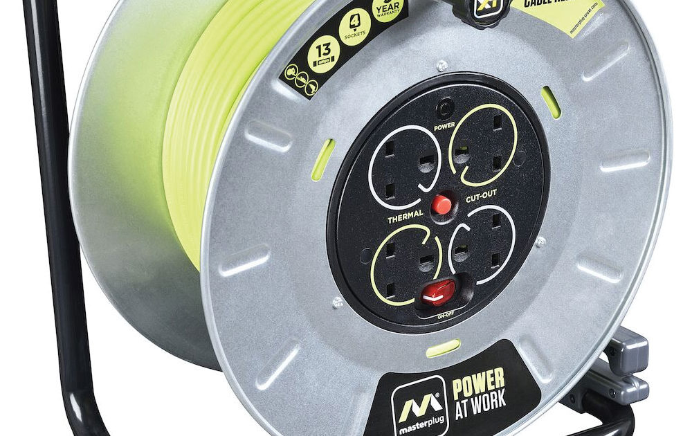 MasterPlug 13A 4 Gang Extension Reel 40 Metres – Homefix DIY
