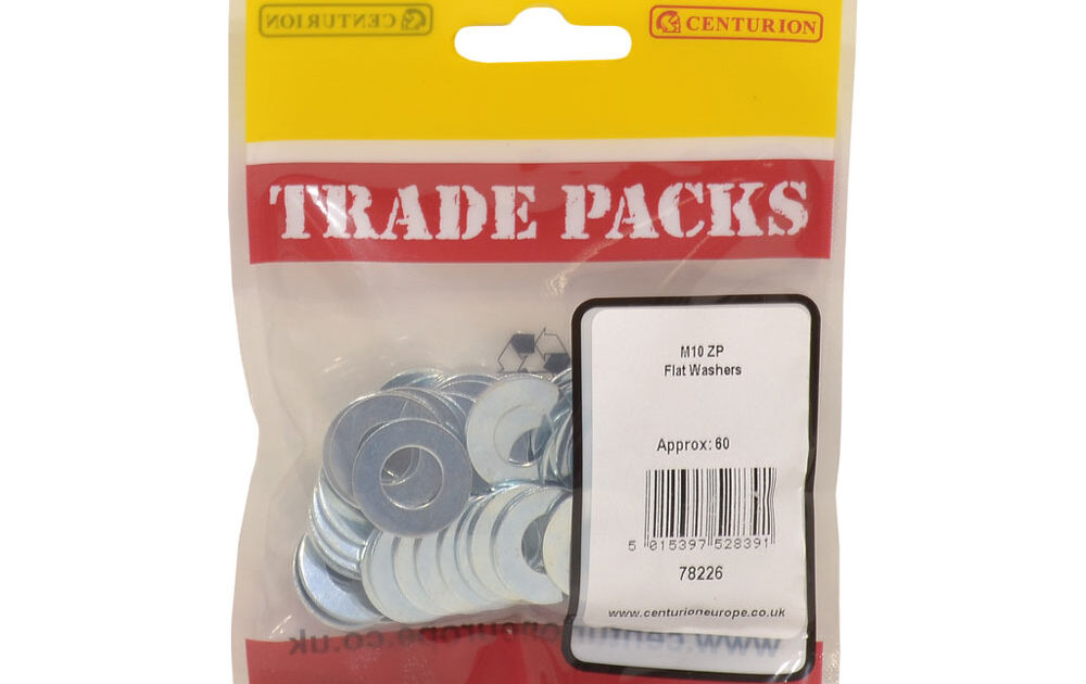 Centurion Trade Packs Flat Washers – Zinc Plated – M10 (60 PK ...