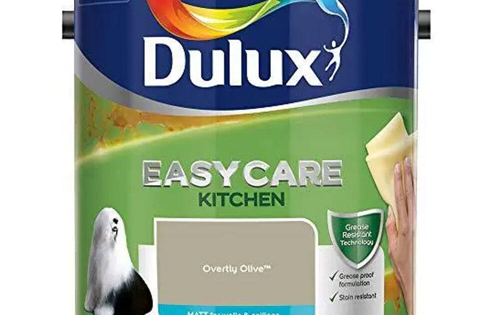 Dulux Easycare Kitchen Overtly olive Matt Emulsion paint, 2.5L ...