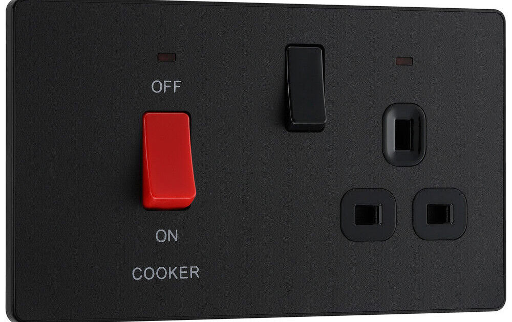 BG Evolve PCDMB70B Matt Black 45A Cooker Control Unit With 13A Socket ...