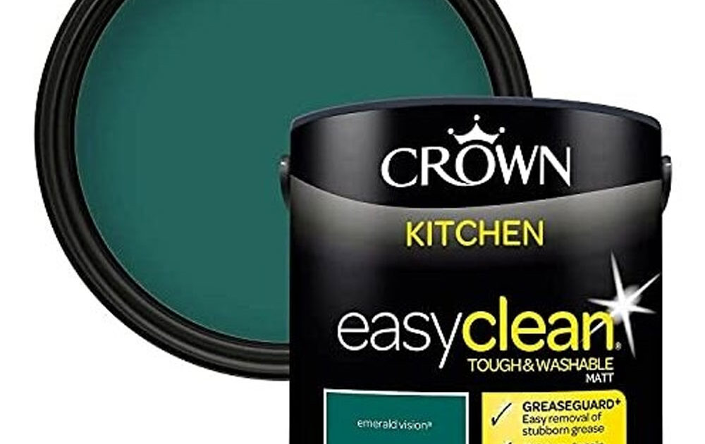 Crown Easyclean Kitchen Greaseguard+ Matt Paint Emerald vision – 2.5L ...