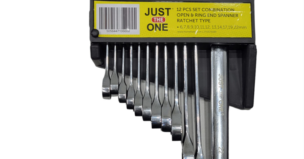 Just the One 12 Pieces Set Combination Open and Ring End Spanner Rachet ...